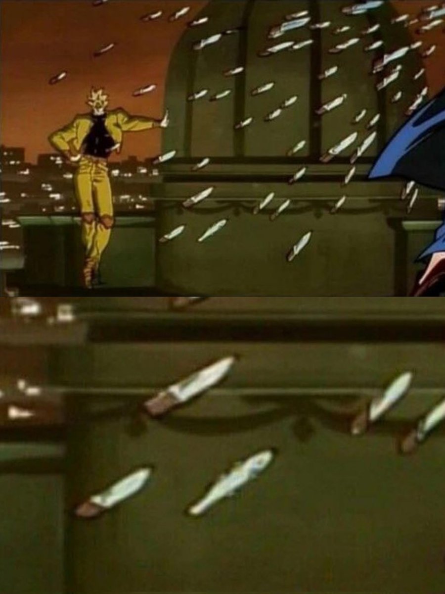 JOJO Comics ⭐ on Twitter: "E no OVA que o DIO jogava até peixe pra machucar o Jotaro 😂😂😂"