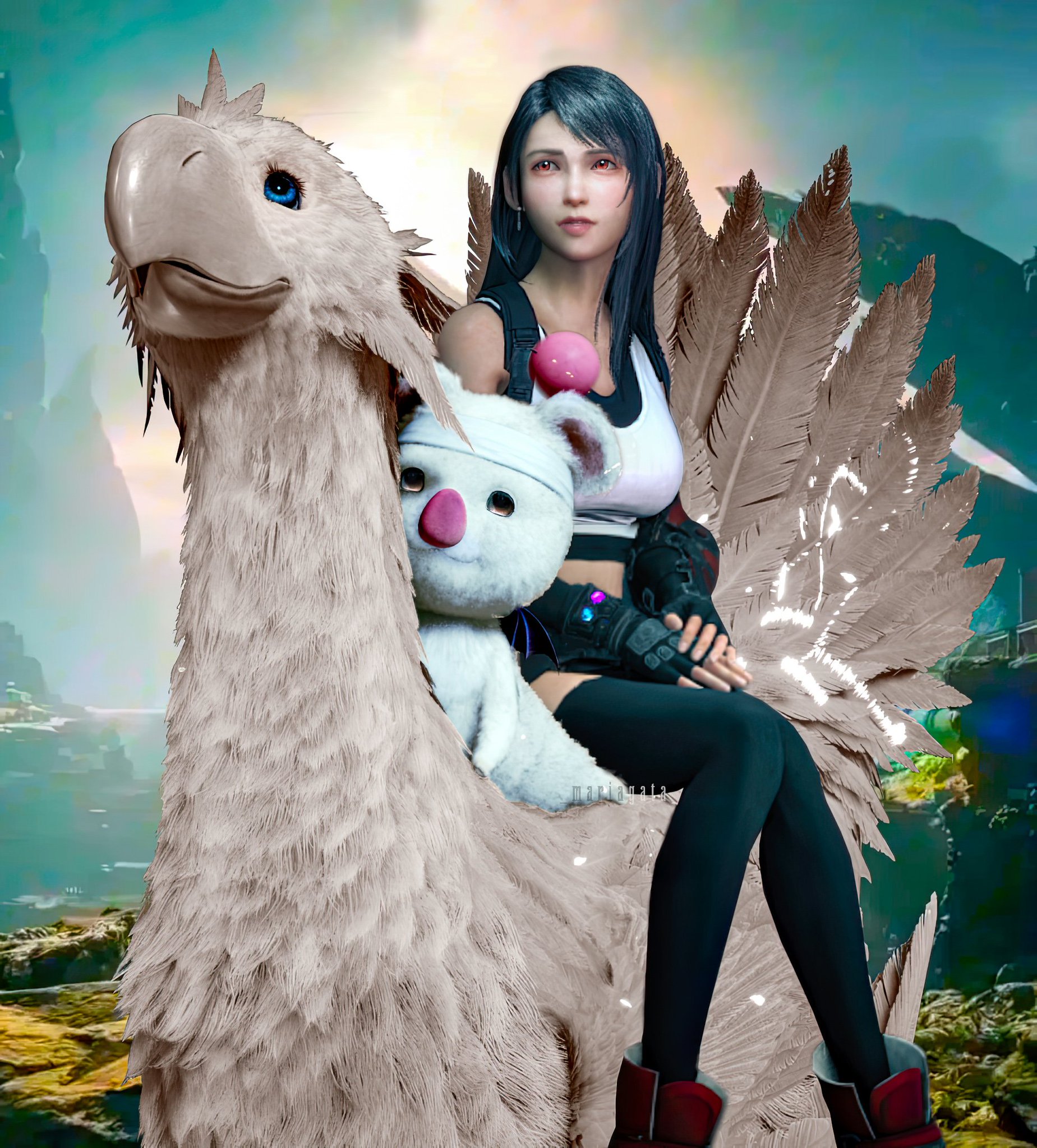 Maria 💮 on Twitter: "'I want to ride my chocobo all day!'🐤🐬 #Tifa #FF7R https://t.co/Oo3wXJCiNu ...