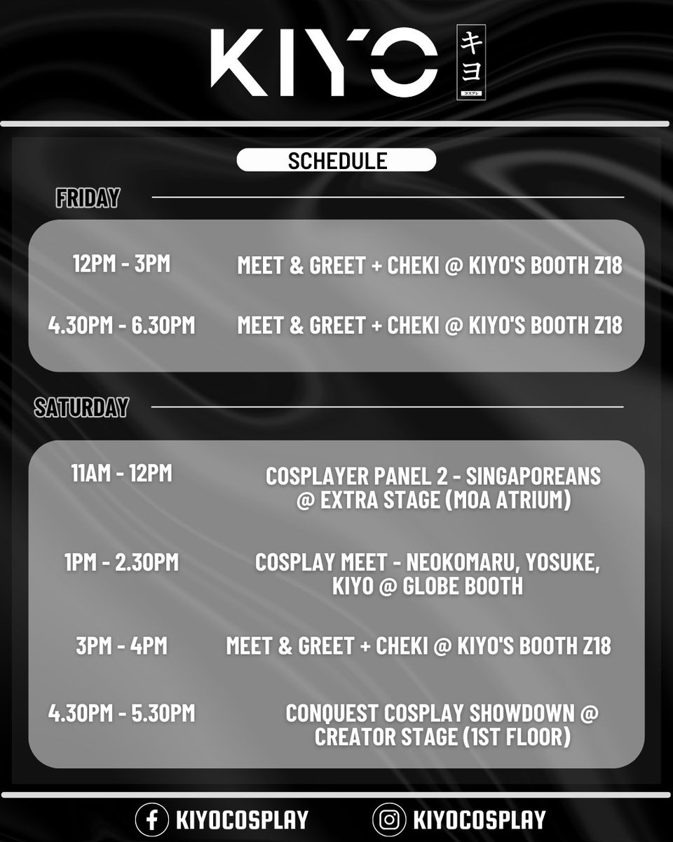 KIYO💜@CONQUEST on Twitter: "Scheduling + Booth Activities 👇"