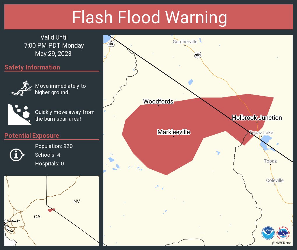 Nwsflashflood On Twitter Flash Flood Warning Including Markleeville