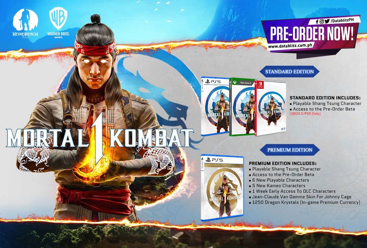 DataBlitz on Twitter: "IT'S IN OUR BLOOD. Pre-orders for Mortal Kombat 1 Standard Edition and ...