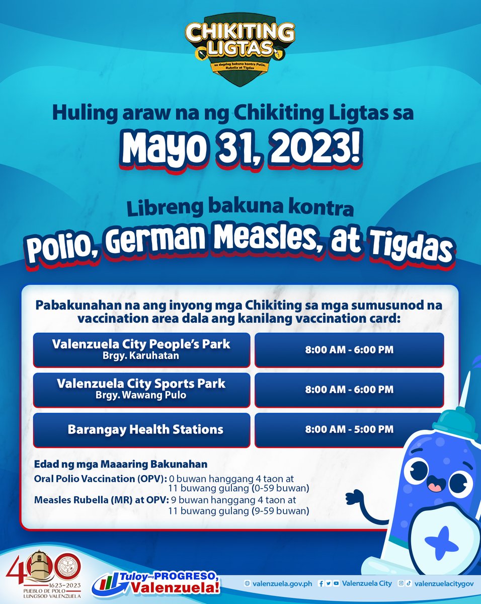 Valenzuela City on Twitter: "HULING ARAW na ng Chikiting Ligtas, #PamilyangValenzuelano ...