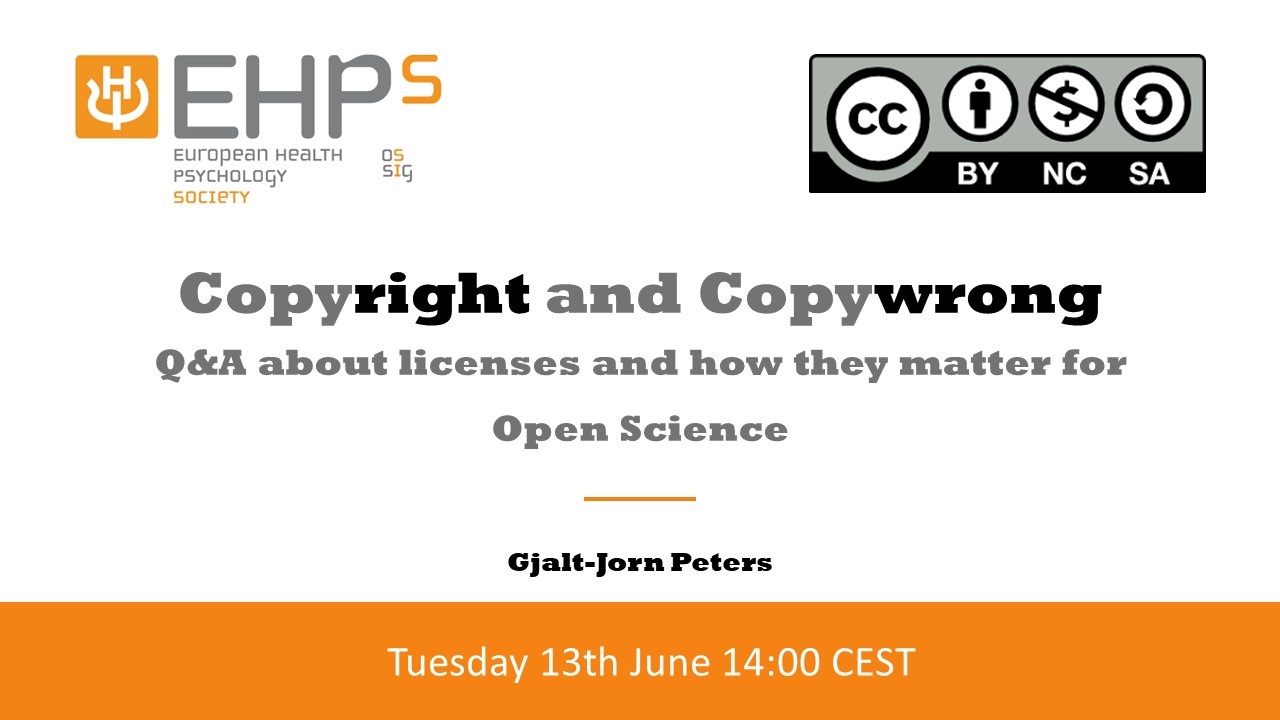EHPS Open Science SIG on Twitter: "Exciting news! Join us for "Copyright and copywrong: a Q&A ...