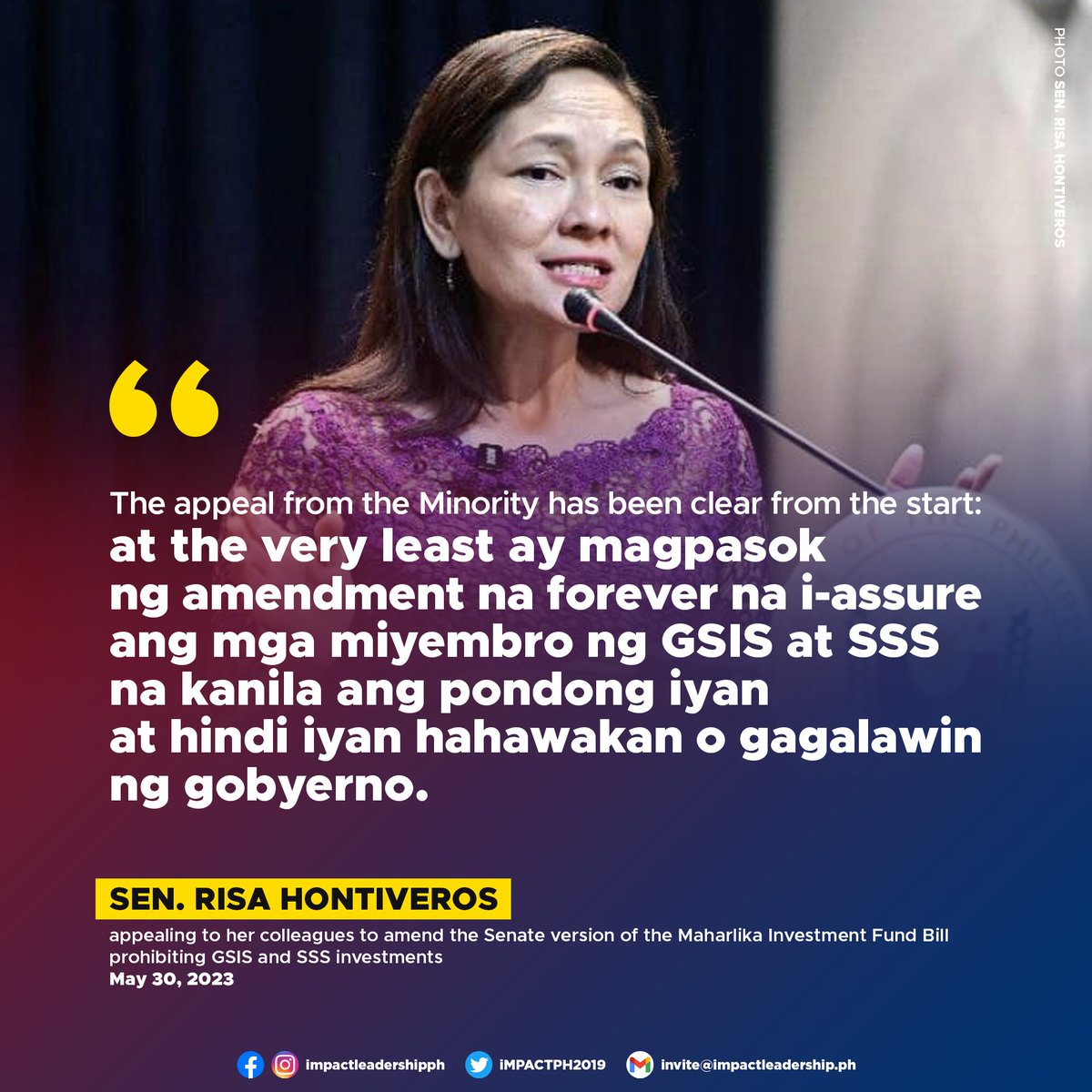 iMPACT Leadership on Twitter: "ICYMI: Sen. Risa Hontiveros appealed to her colleagues to amend ...