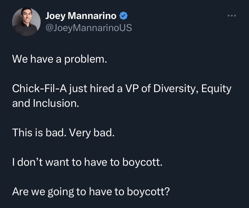 Joey Mannarino on Twitter: "We have no problem with treating the LGB community with respect. We ...