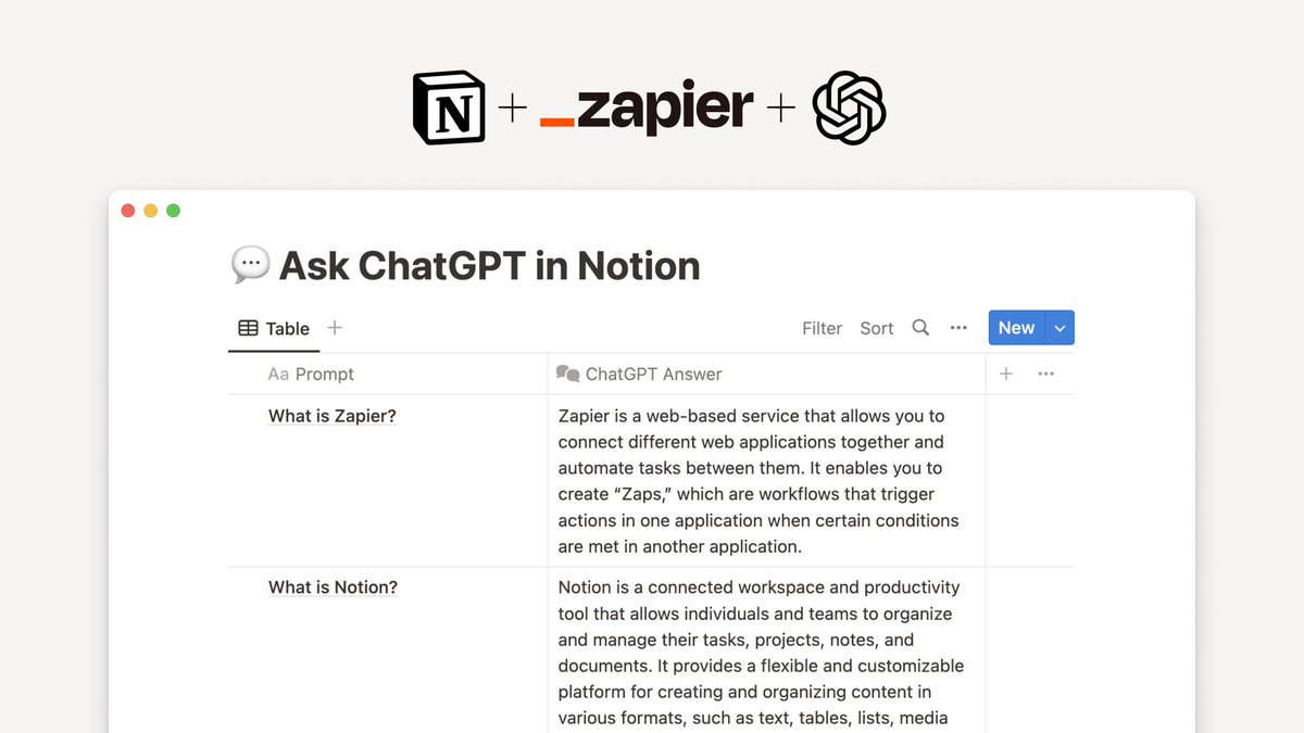Notion on Twitter: "We came across a cool video from @zapier showing how to prompt ChatGPT ...