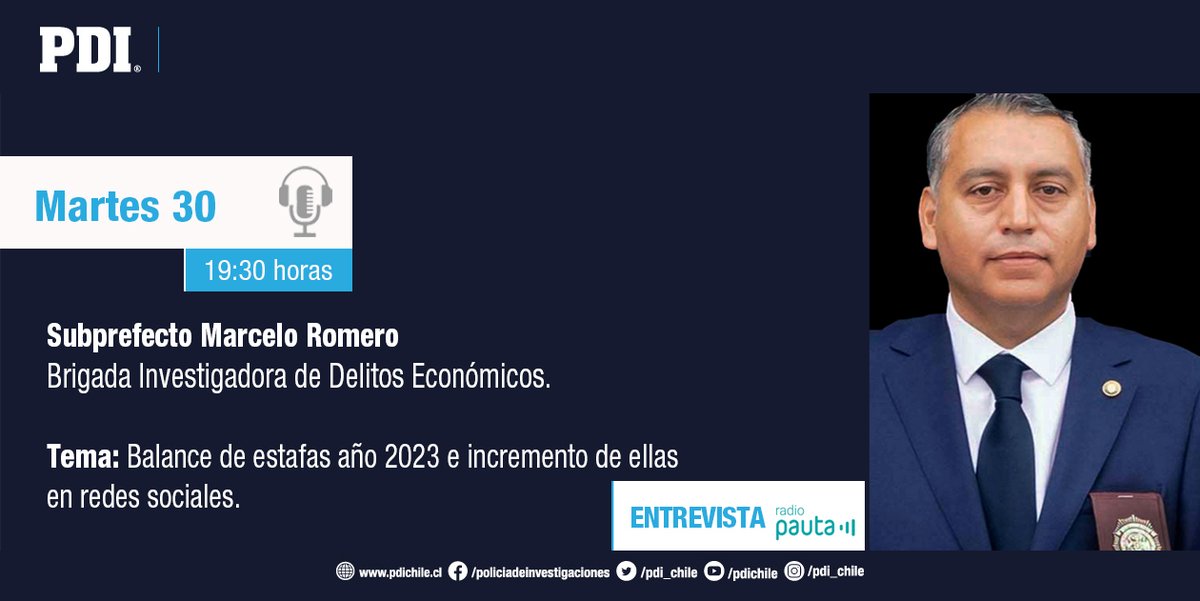 Pdi Chile On Twitter 🎙️ Entrevista Subprefecto Marcelo Romero De La