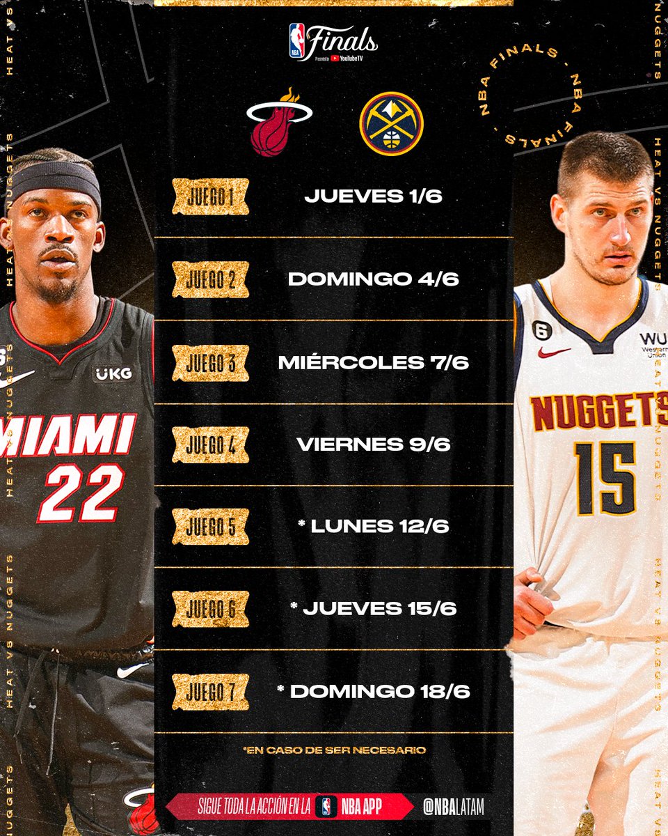 Acertijo On Twitter Rt Nbalatam Así Se Jugarán Las Nbafinals A Tomar Nota Todos Los