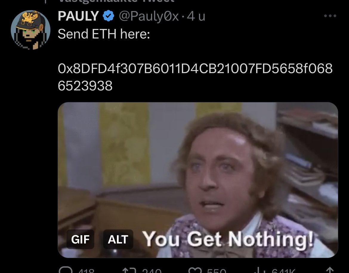 Willy Wonka Gif You Get Nothing