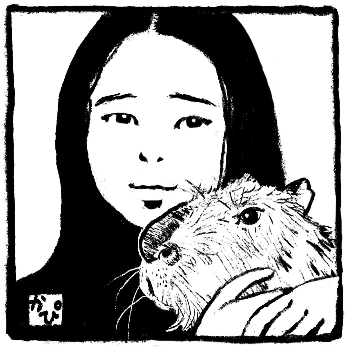 はんこ絵師カピ子 On Twitter Zizi様!とても光栄です🌸どうかいつまでもお元気でいてください。私たちを導いてくださいますよう🌸