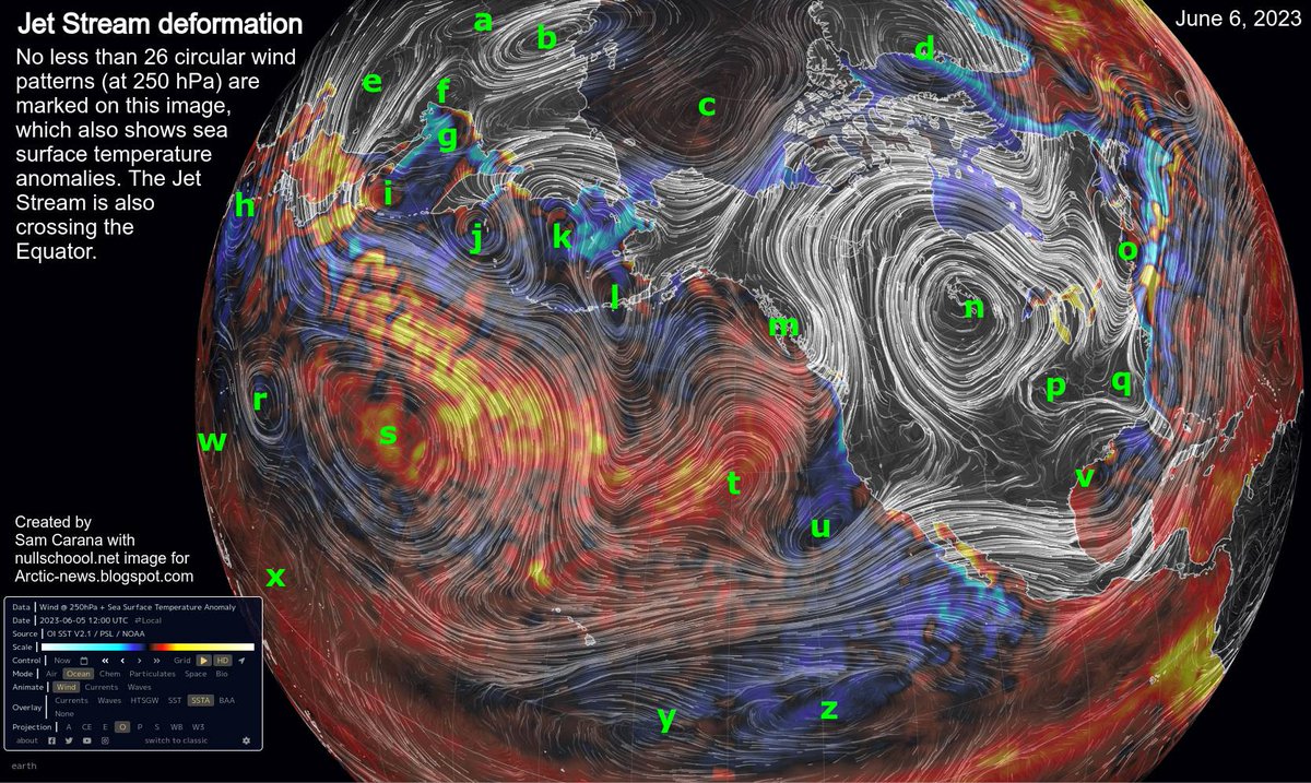 Sam Carana on Twitter: "Deformation of the Jet Stream on June 6, 2023 ...