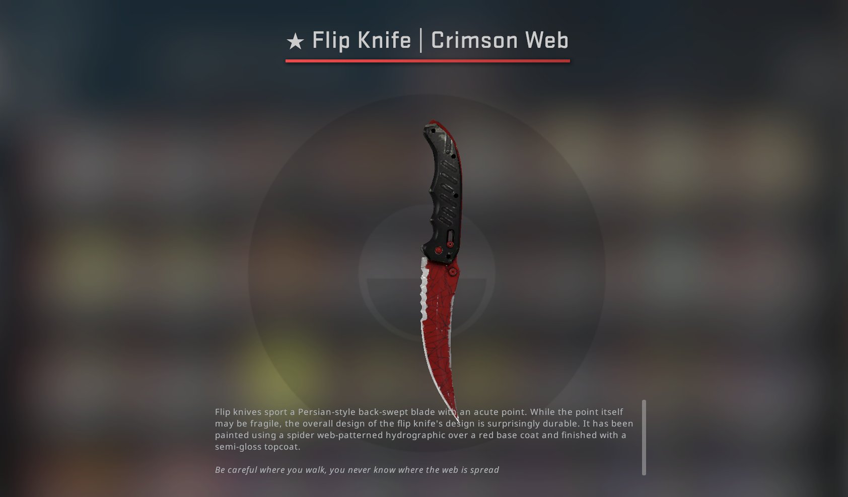 Crimson Web Flip Knife
