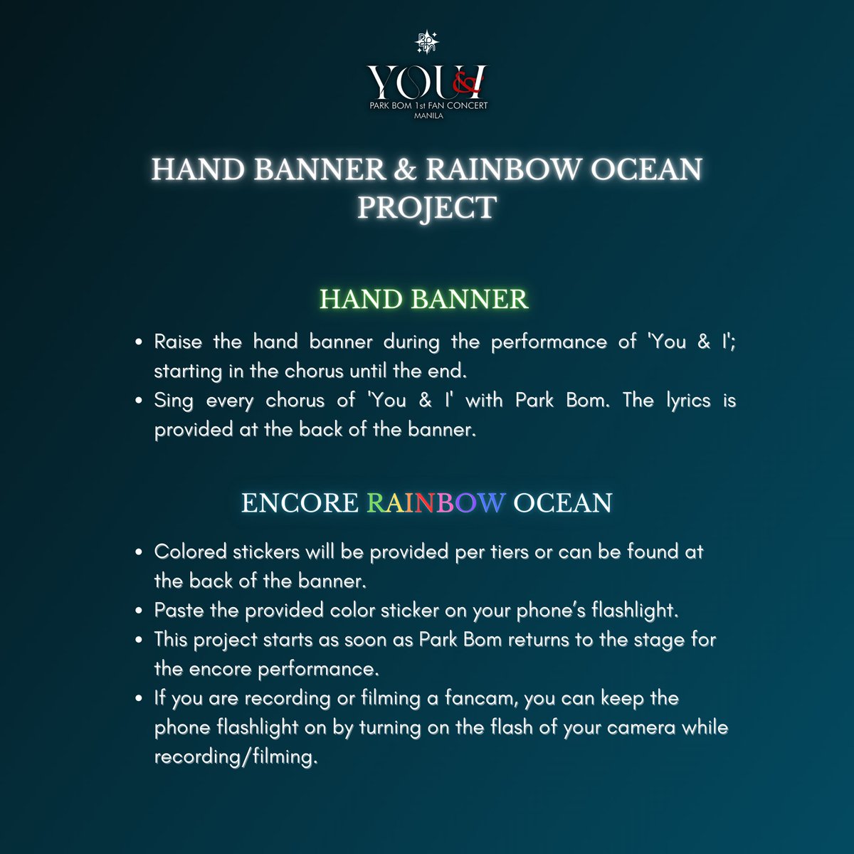 Park Bom Philippines on Twitter: "🪧FAN PROJECT🌈 Hand Banner and Rainbow Ocean Project! Our hand ...
