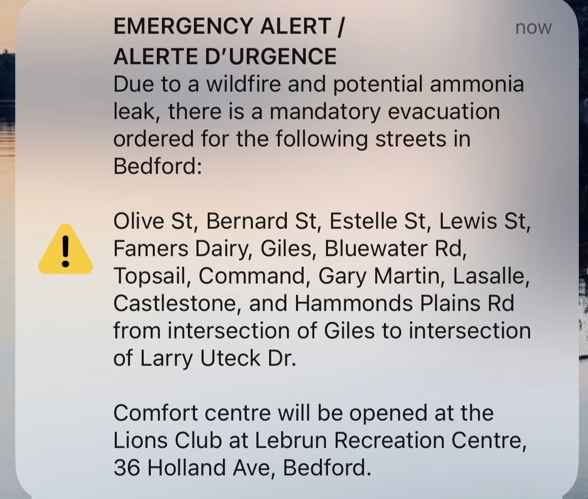 Halifax Fire News on Twitter: "URGENT: new evacuation orders for Bedford. Be advised of the ...