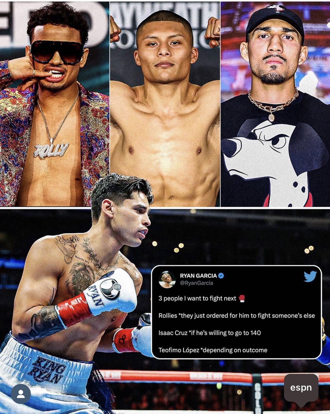 JCalderonBoxingTalk on Twitter: "Ryan Garcia always Capping he doesn’t get any of these fights ...