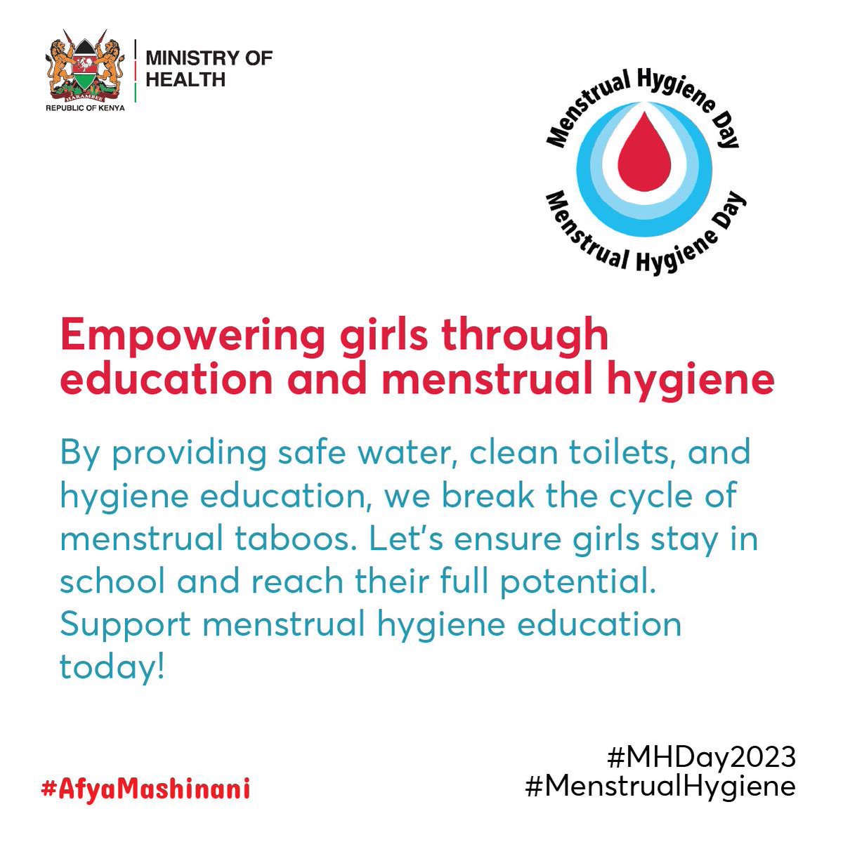 Ministry of Health on Twitter: "Education and Awareness: Promoting menstrual hygiene education ...