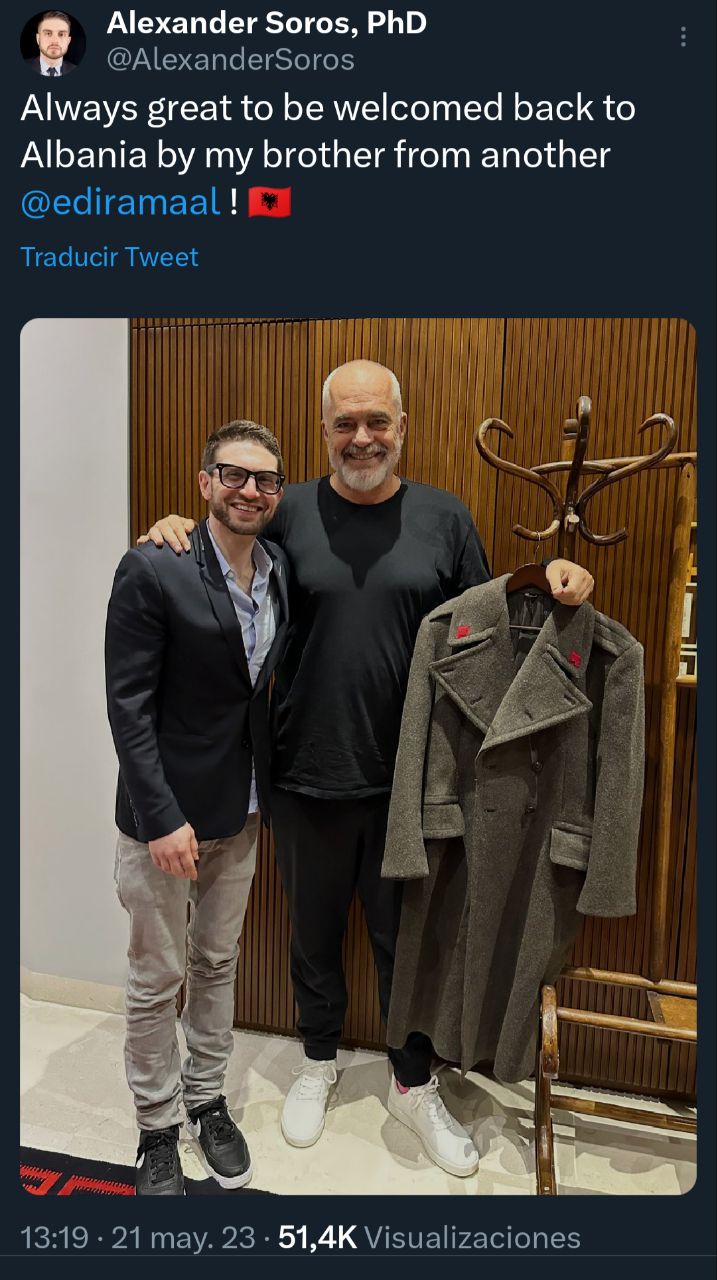 Ares, Information Service on Twitter: "🇦🇱 Alexander Soros with Albanian PM Edi Rama Alexander ...