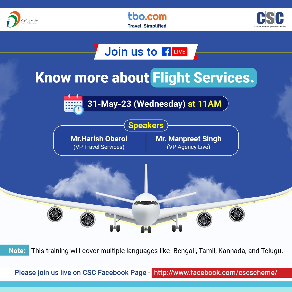 CSCeGov on Twitter: "A Session about the Flight Services through CSC... Join Mr. Harish Oberoi ...