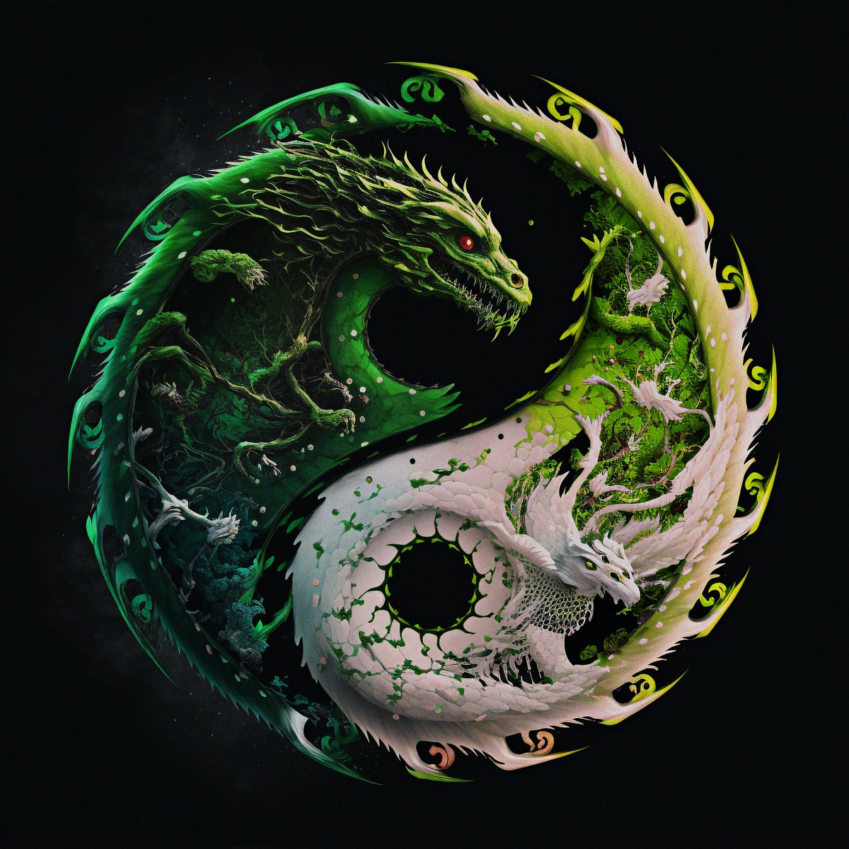 Green Yin Yang Wallpaper