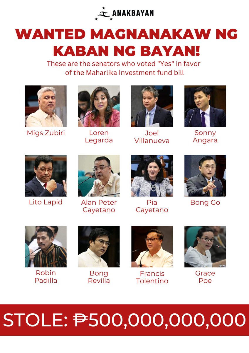 Anakbayan on Twitter: "WANTED: Mga magnanakaw ng kaban ng bayan! Alas dos ng umaga, namataan si ...