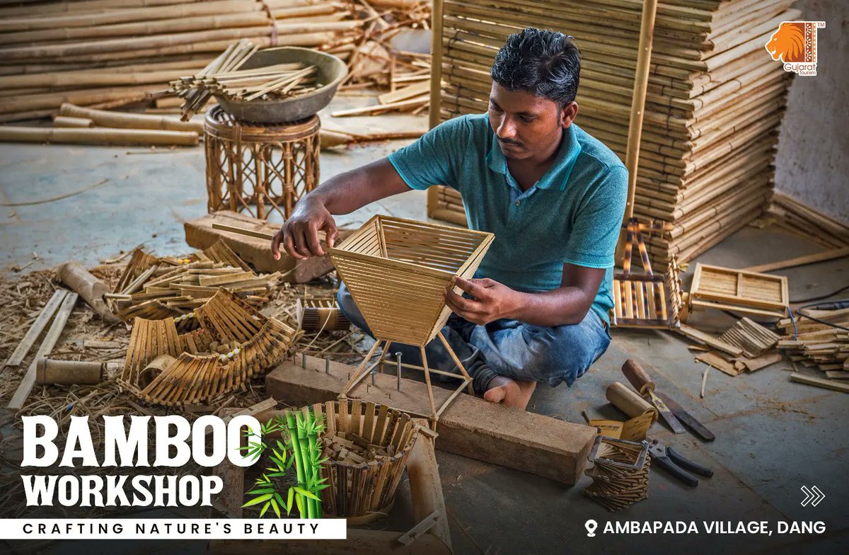 Gujarat Tourism on Twitter: "Discover the artistry of bamboo at the #Bamboo Workshop in Ambapada ...