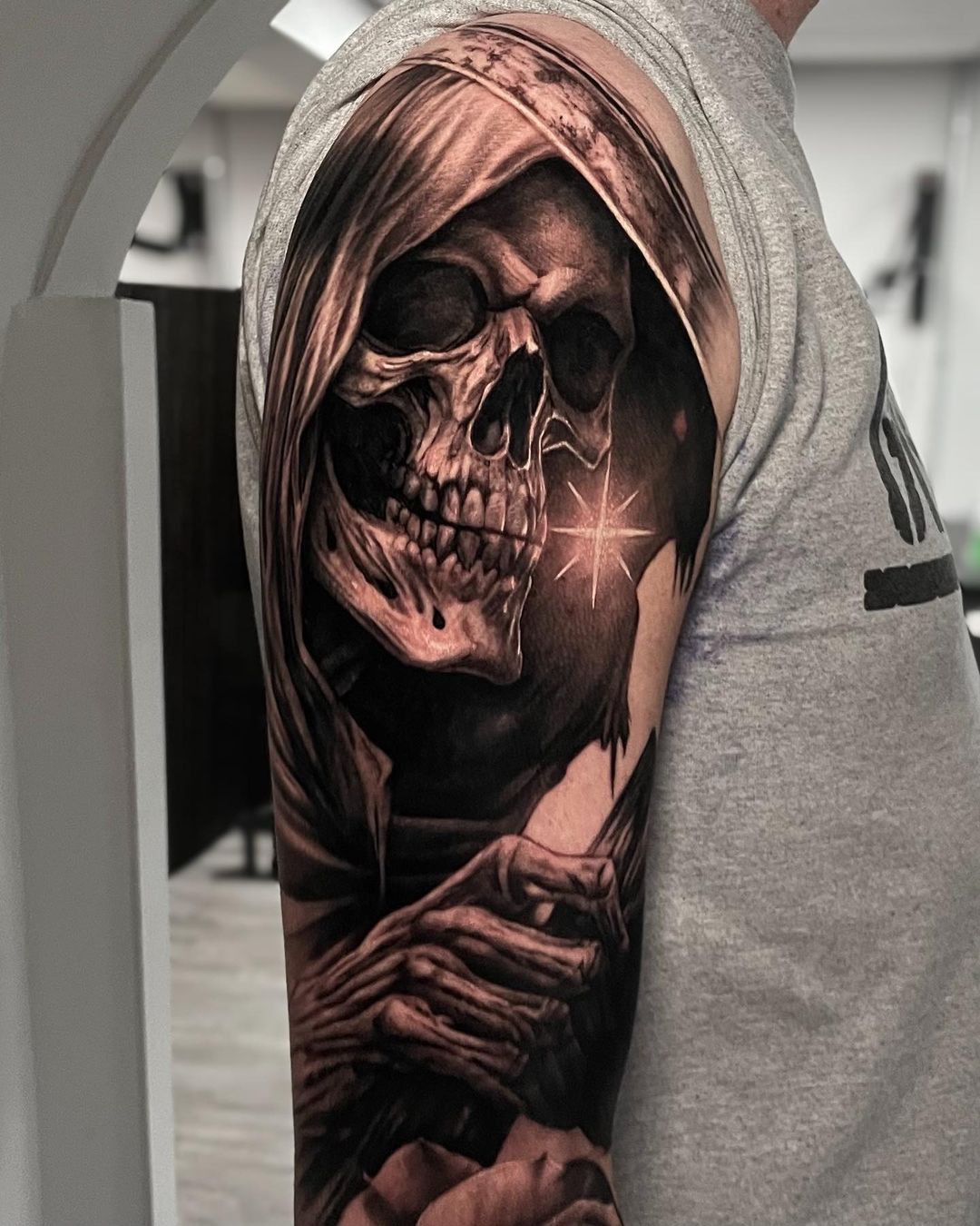 Grim Reaper Tattoos Half Sleeves