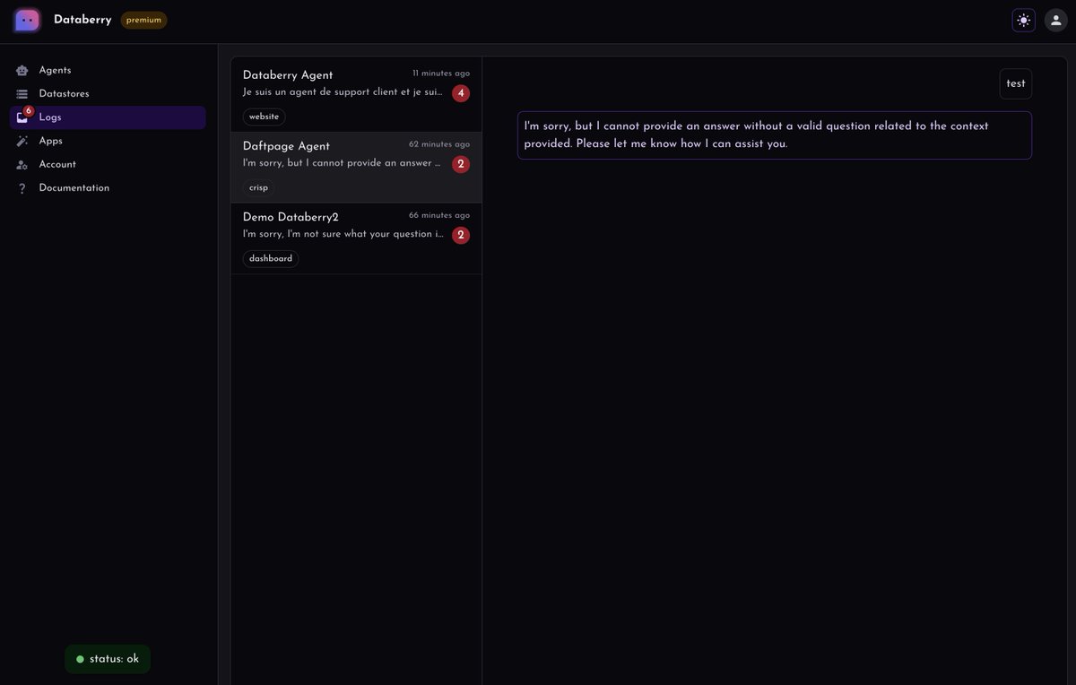 langchain on Twitter: "RT @georges_petrov: Just released http://Databerry.ai's Log view 🎉 ...