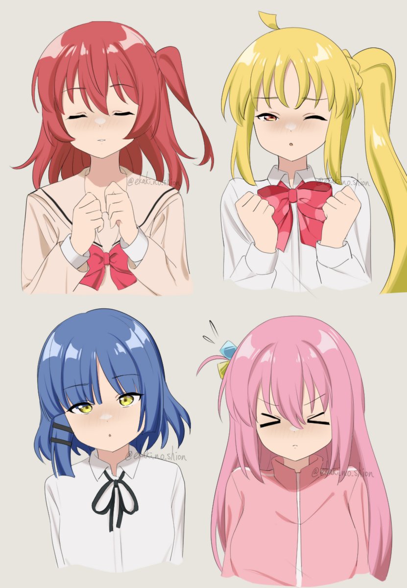 後藤ひとり 伊地知虹夏 「結束バンドでキス顔選手権 結束バンド ぼっち・ざ・ろっく」絵shionのイラスト