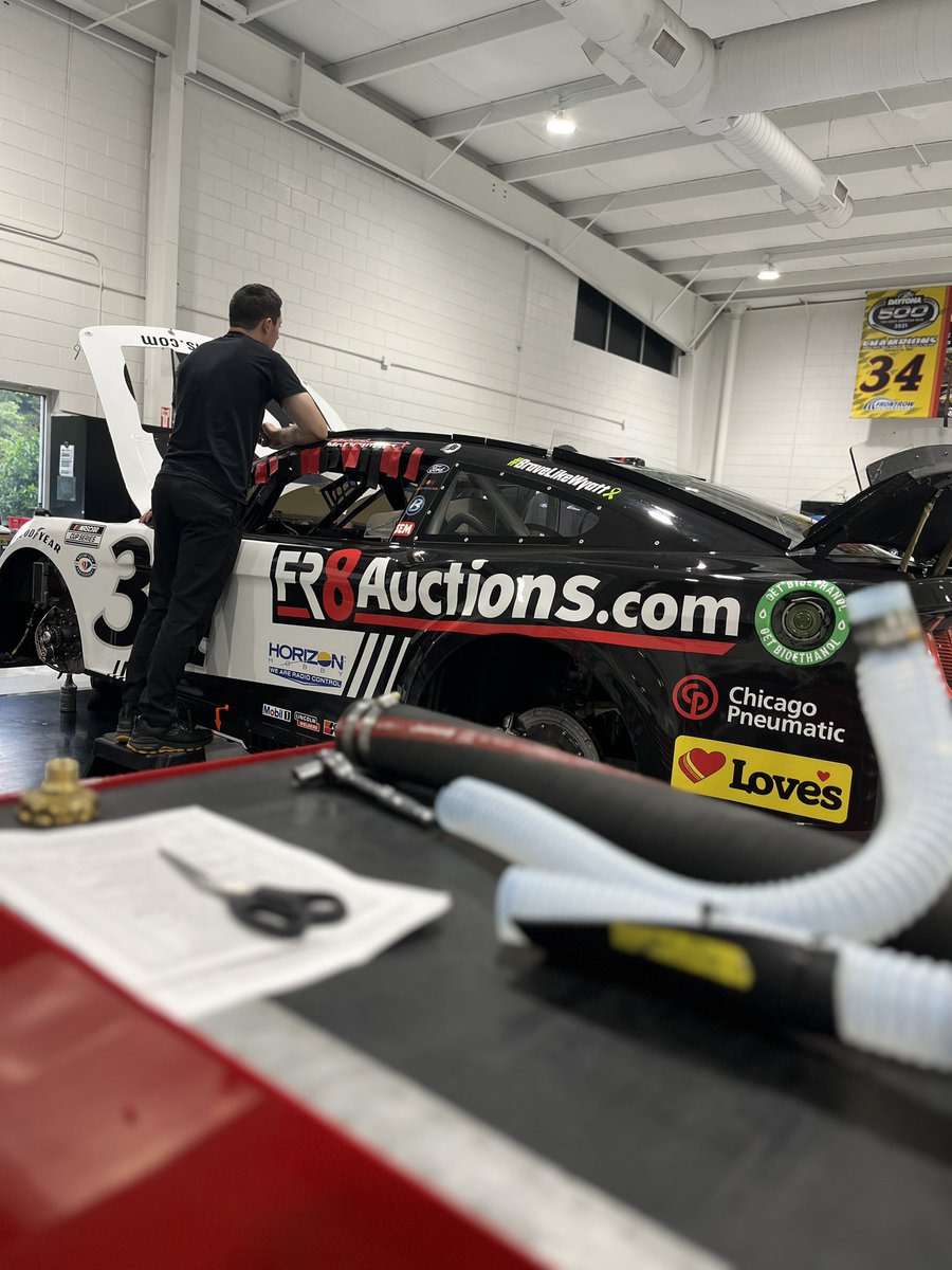 Front Row Motorsports on Twitter: "The work continues on @Mc_Driver’s @fr8auctions @brave_wyatt ...