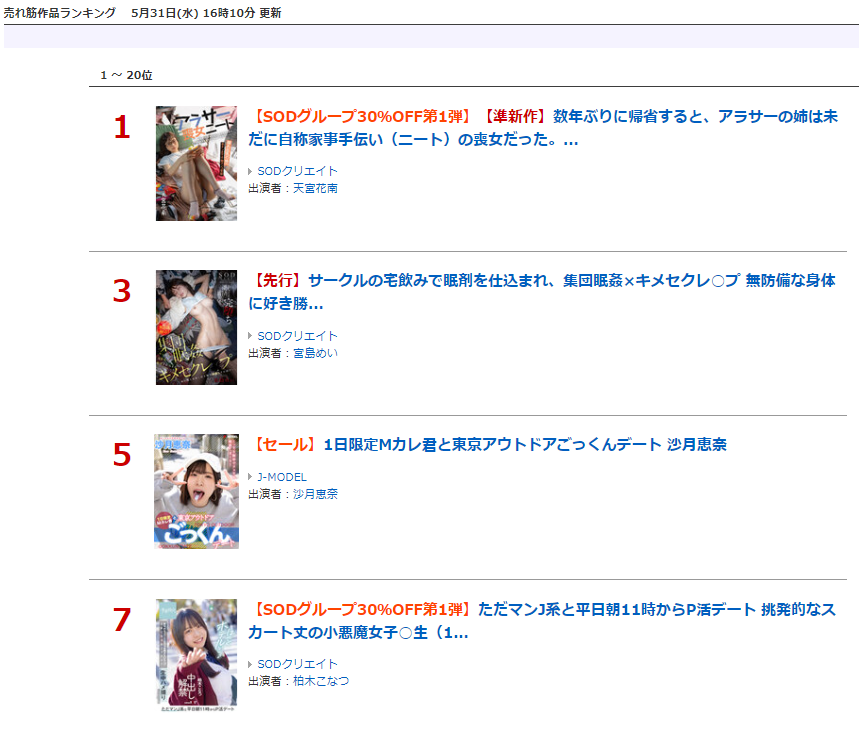 SODクリエイト_info【SODGROUP】@作品情報配信 on Twitter: "【‼️本日開催‼️】 ⚠️6月7日(水) 10:00 まで ⚠️SODグループ30％OFF第1弾 ⚠️ ...