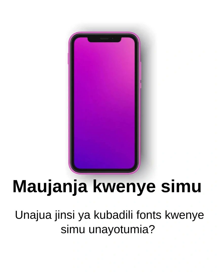 𝗝𝗶𝗻𝘀𝗶 𝘆𝗮 𝗸𝘂𝗯𝗮𝗱𝗶𝗹𝗶 𝗳𝗼𝗻𝘁𝘀 𝗸𝘄𝗲𝗻𝘆𝗲 𝘀𝗶𝗺𝘂 𝘆𝗮𝗸𝗼 Kama ulikua ujui ni muhimu ...