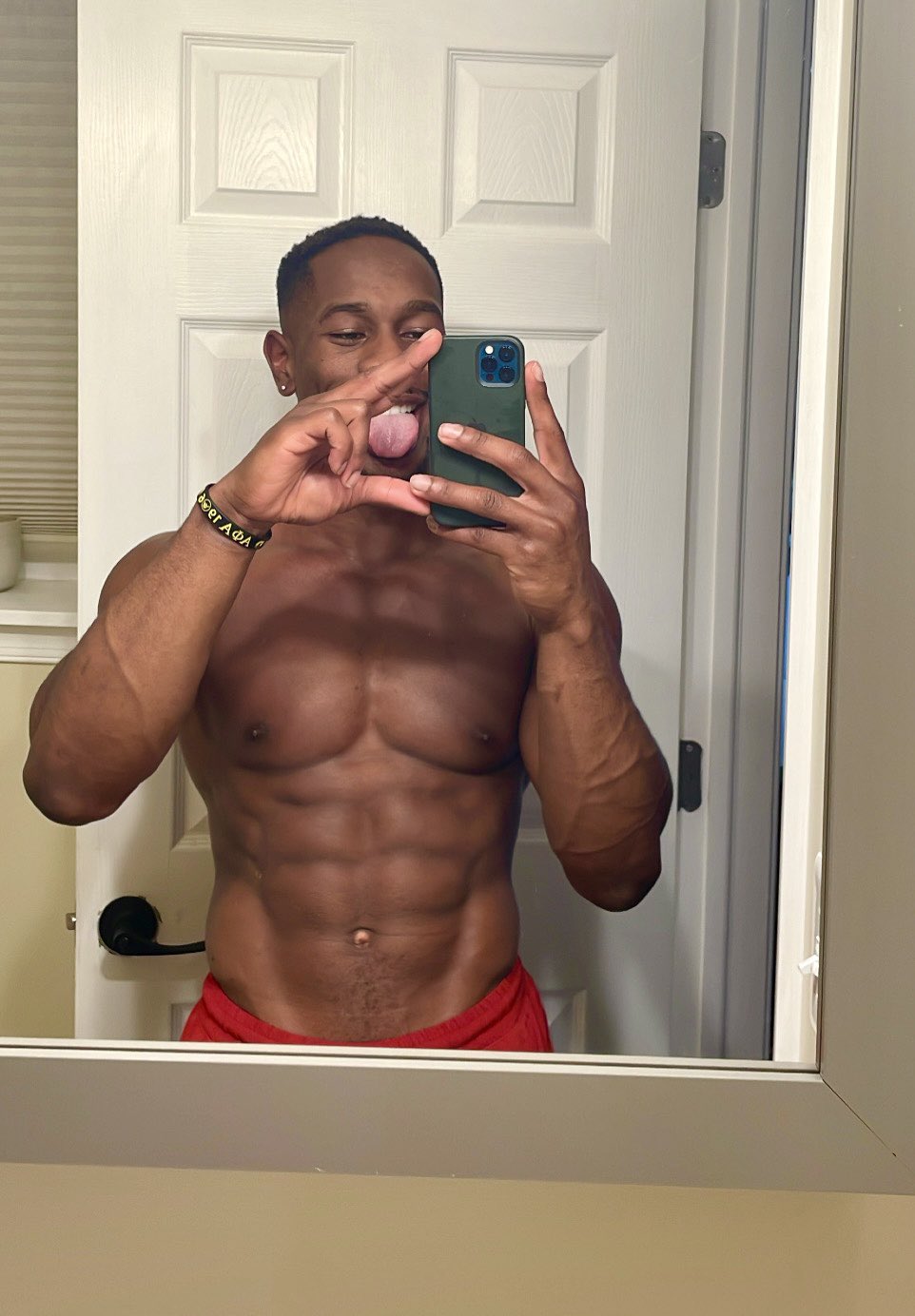 Black Men Abs Selfie