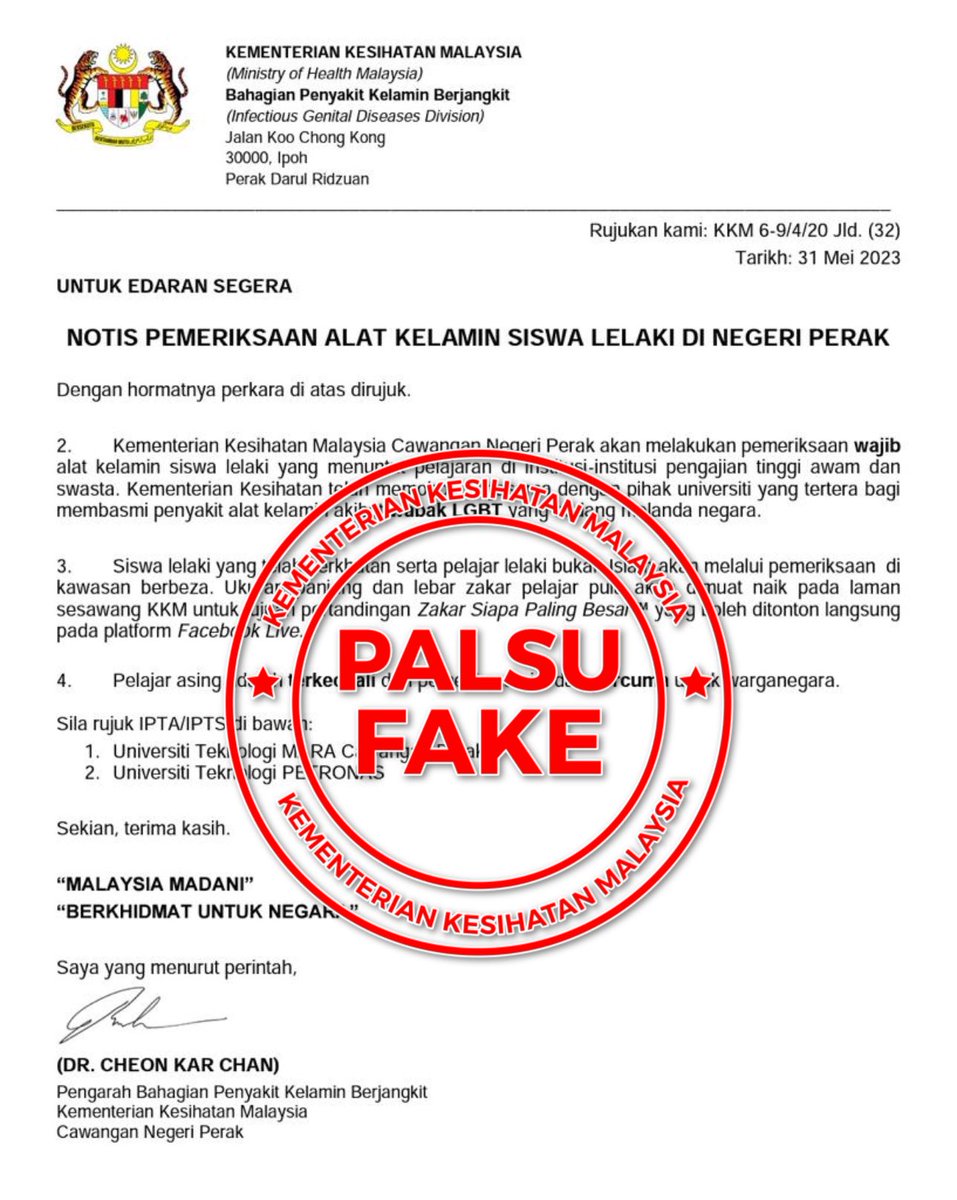 KKMalaysia🇲🇾😷 on Twitter: "RT @kkd_gov: Kementerian Kesihatan Malaysia memaklumkan surat edaran ...