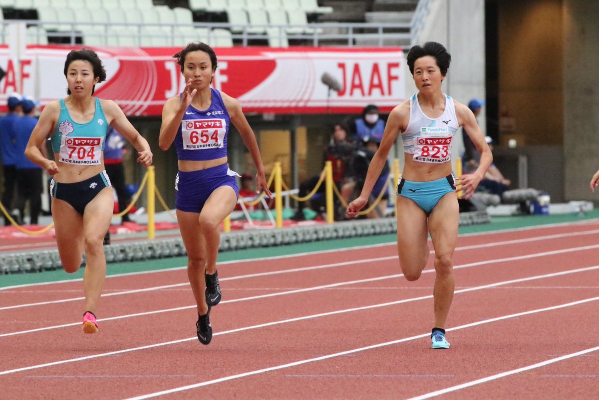 日本陸上競技連盟 on Twitter: "【#日本選手権 結果速報中】 📸女子100m準決勝2組 1着 #御家瀬緑（住友電工）11秒64 Q 2着 #鶴田玲美（南九州ファミリーマート）11秒 ...