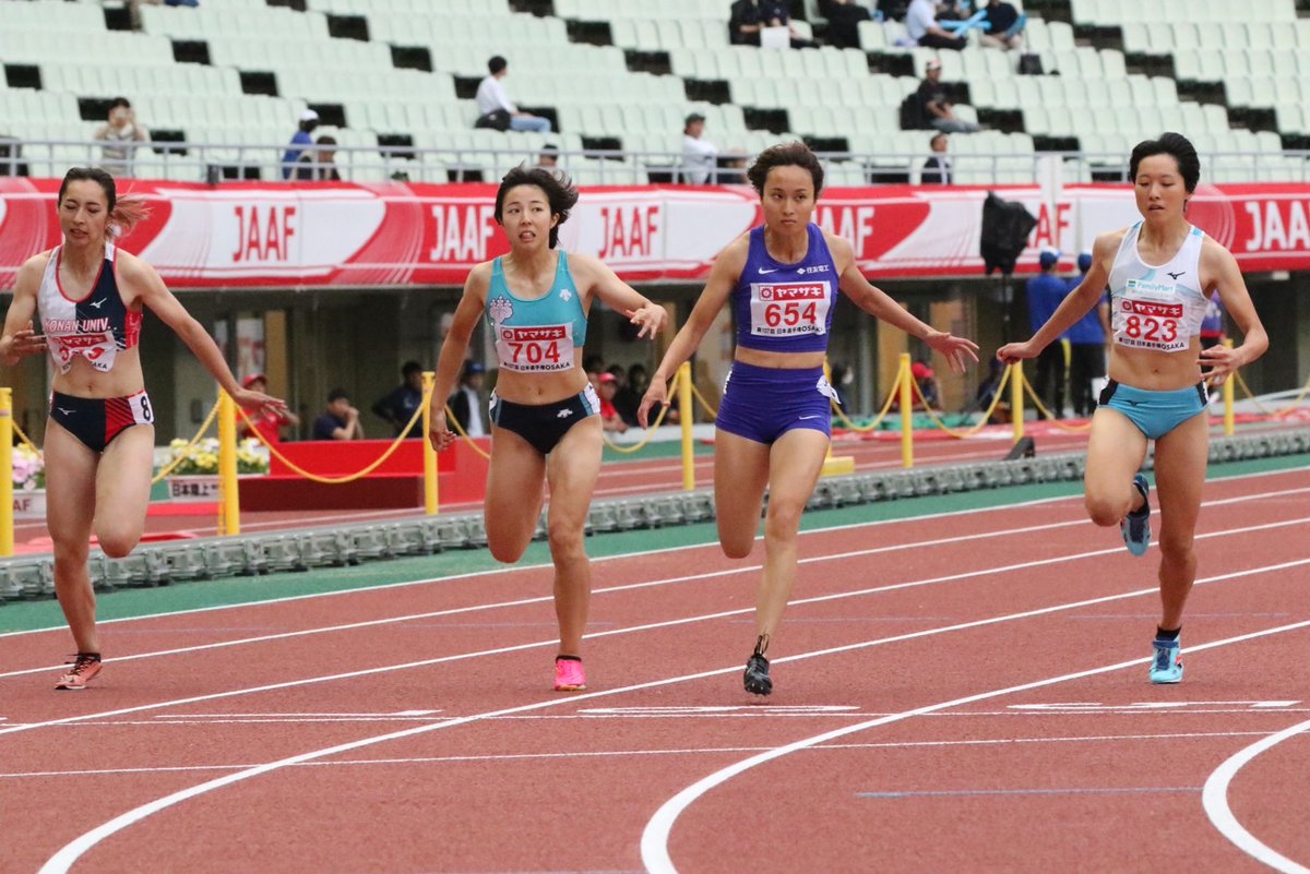 日本陸上競技連盟 on Twitter: "【#日本選手権 結果速報中】 📸女子100m準決勝2組 1着 #御家瀬緑（住友電工）11秒64 Q 2着 #鶴田玲美（南九州ファミリーマート）11秒 ...