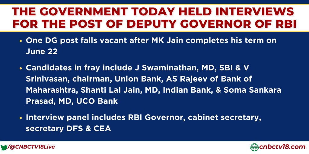 Cnbc Tv18 On Twitter The Government Today Held Interviews For The