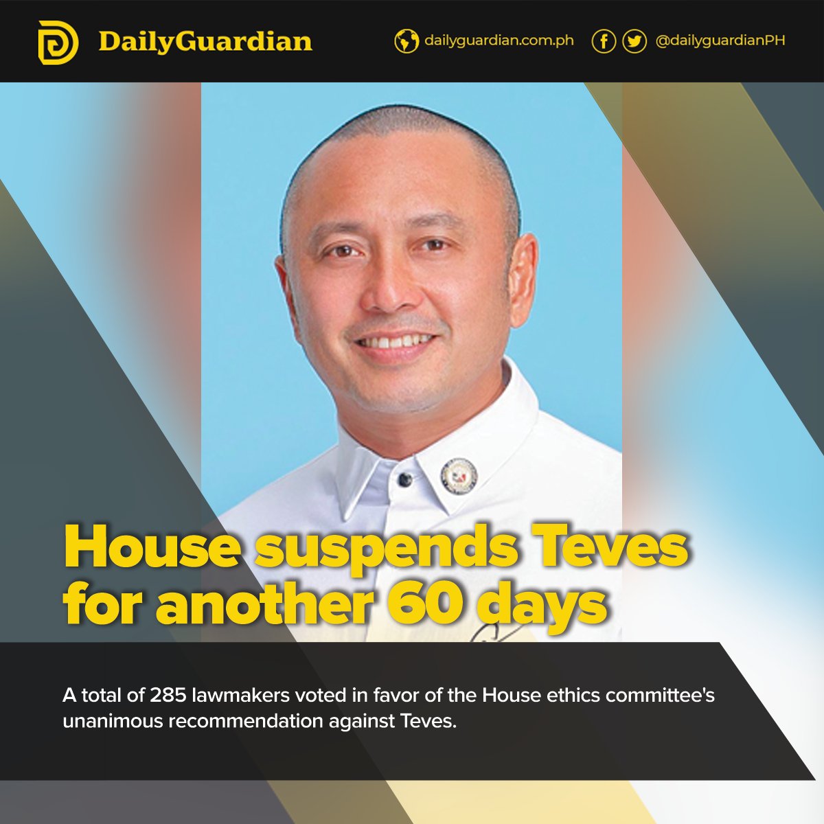 Daily Guardian on Twitter: "The House of Representatives suspended Negros Oriental Rep. Arnolfo ...