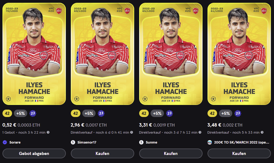 Sorare Trading Coach on Twitter: "Ilyes Hamache (20 Jahre alt) hat beim FC #Valenciennes seine ...