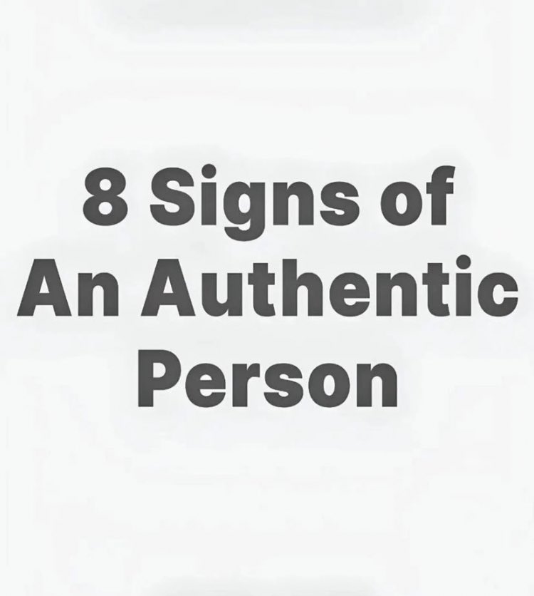 8 Signs Of An Authentic Person : - Thread from NextLevel Lifestyle ...