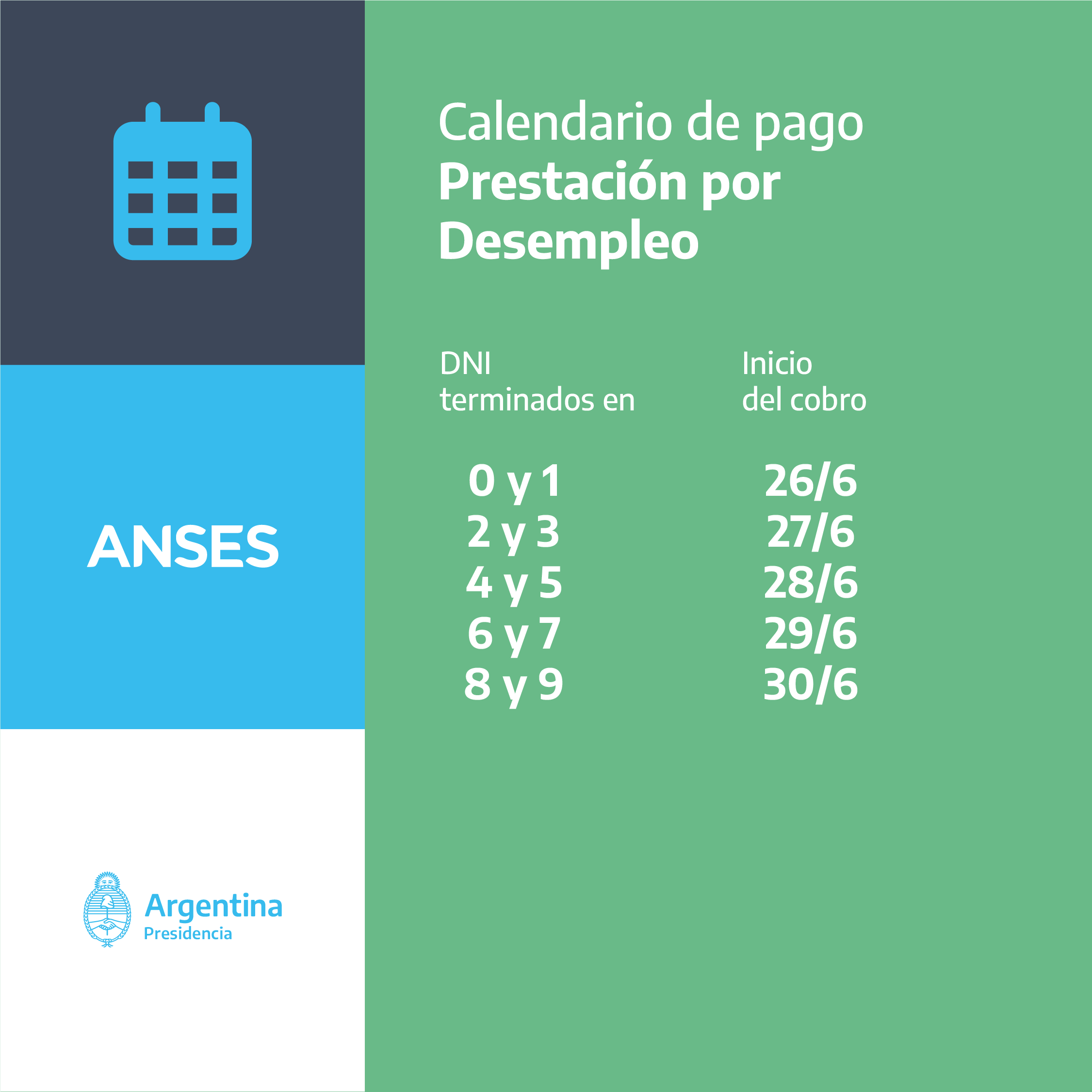 ANSES on Twitter: "🗓 CALENDARIOS DE PAGO DE JUNIO Te compartimos los calendarios de junio👇 https ...