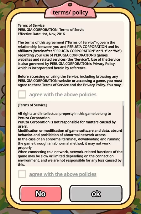 Fillmedia On Twitter 18 ゲーム運営元の定める利用規約、及びポリシーの内容をよく確認したうえで、同意する場合は、チェックボックスにチェックを入れて、「ok」を