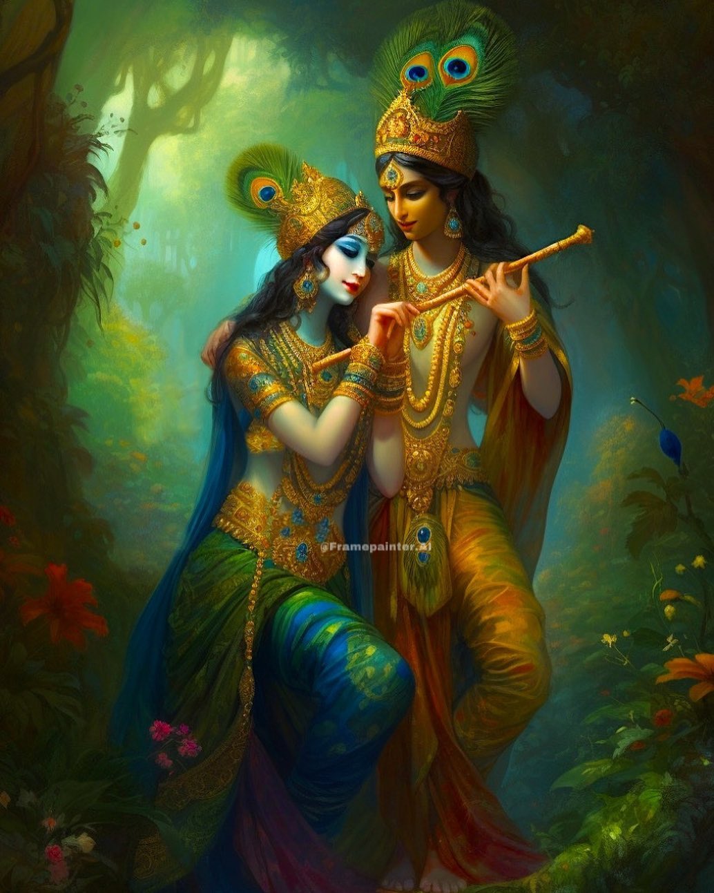HD Wallpaper: Lord Radhe Krishna, Hinddu God Illustration,, 45% OFF