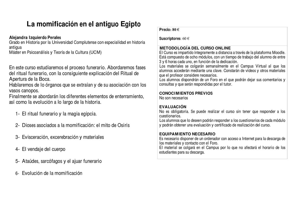 Centro Elba on Twitter: "¡No te lo pierdas! Curso a distancia “La momificación en el antiguo ...