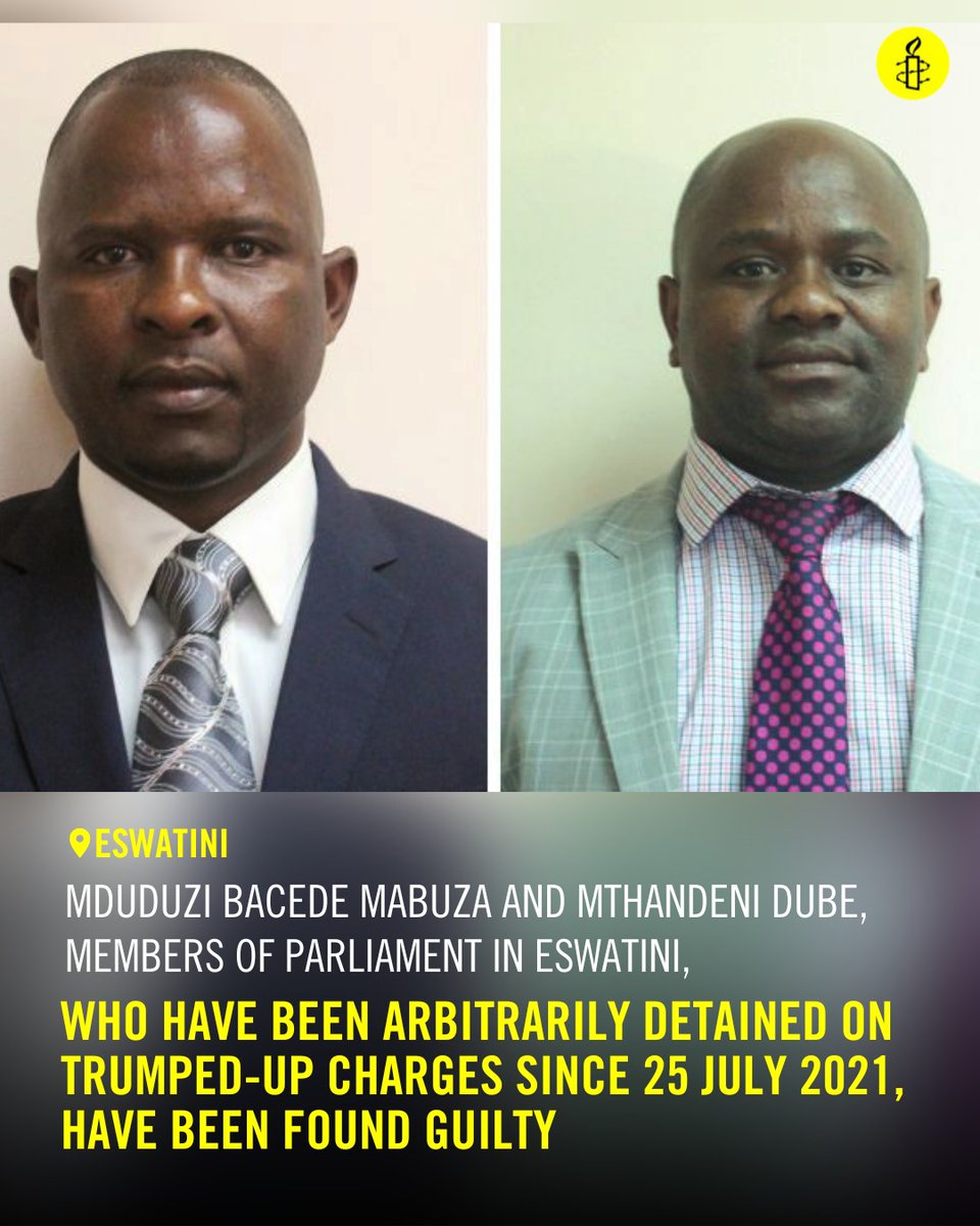 AmnestySouthernAfrica on Twitter: "Eswatini continues its crackdown on dissent. MPs Mduduzi ...