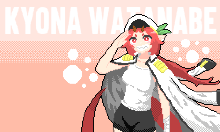 「My OC, Kyona, in pixelated form. #Appl」|Ringo Danchou 🍎 (Busy Arc)のイラスト