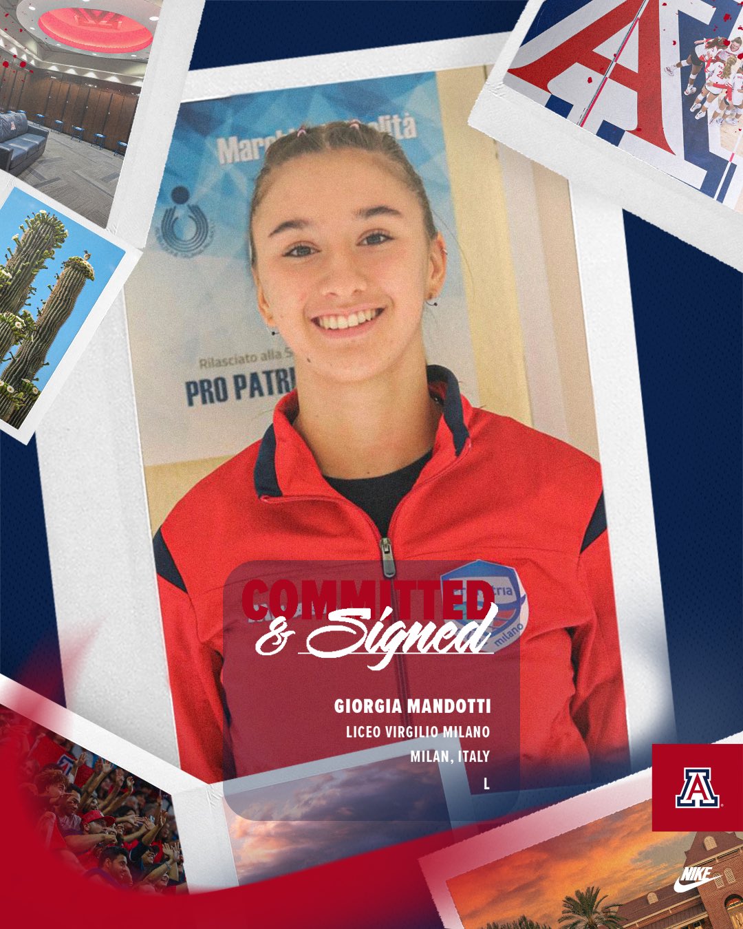 Arizona Volleyball on Twitter: "𝑺𝒊𝒈𝒏𝒆𝒅 ️ Giorgia Mandotti » 5-7 » L » Milan, Italy » Liceo ...