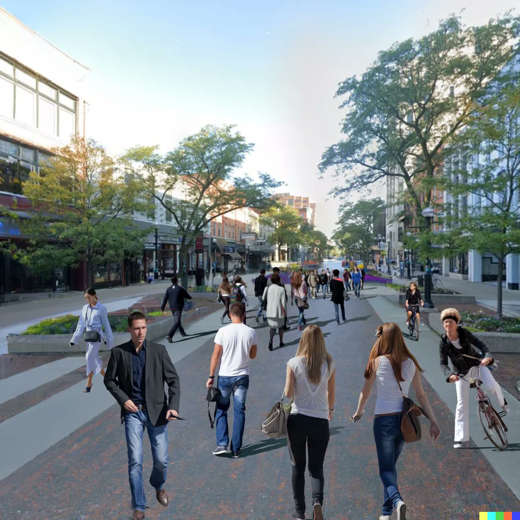 AI-generated street transformations on Twitter: "Main Street (Ann Arbor, MI)"