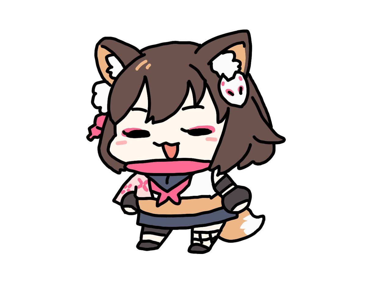 izuna (blue archive) 1girl animal ears tail fox tail fox ears chibi ...