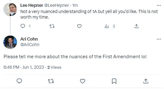 Ari Cohn on Twitter: "A story in two parts"