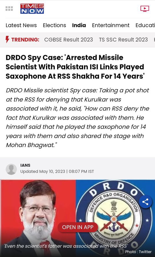 Nitin Agarwal on Twitter: "- @amitmalviya Here is DRDO Scientist Pradeep Kurulkar in RSS uniform ...